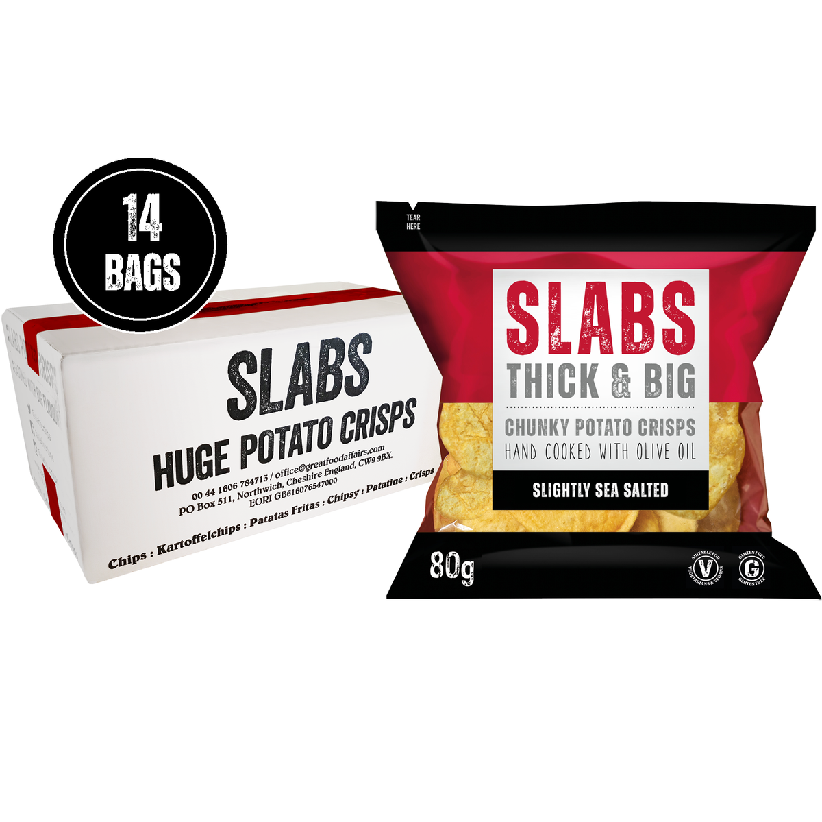 SLABS SLIGHTLY SEA SALTED 80g x 14 bags – Crisp Wholesaler